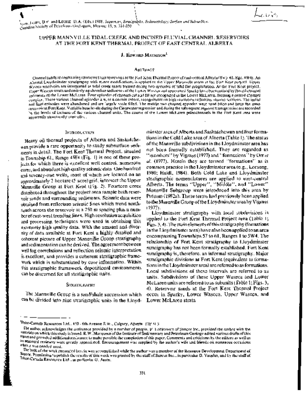 (PDF) caiiid川 Society of Petroleum UPPER MANNVILLE TIDAL CREEK AND ...
