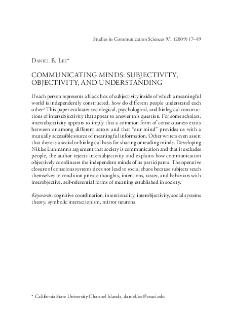 (PDF) Interobjectivity