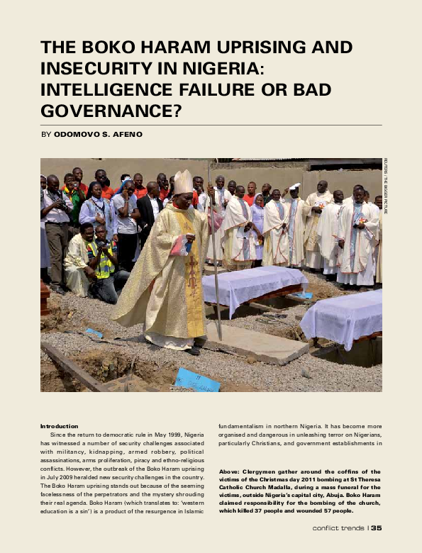 (PDF) The Boko Haram Uprising and Insecurity in Nigeria: Intelligence Failure or Bad governance?