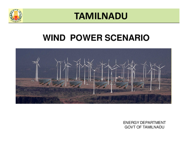 (PDF) Presentation on Wind Power Scenario in Tamil Nadu by Shri Rajeev Ranjan Chairman TNEB