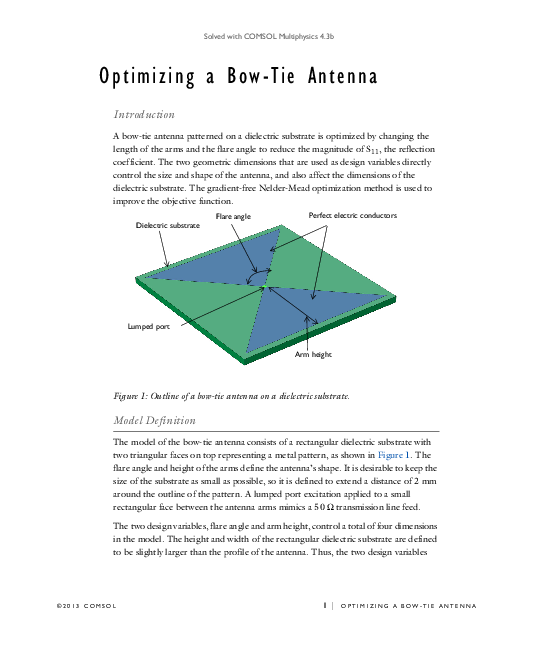 (PDF) Optimizing a Bow-Tie Antenna