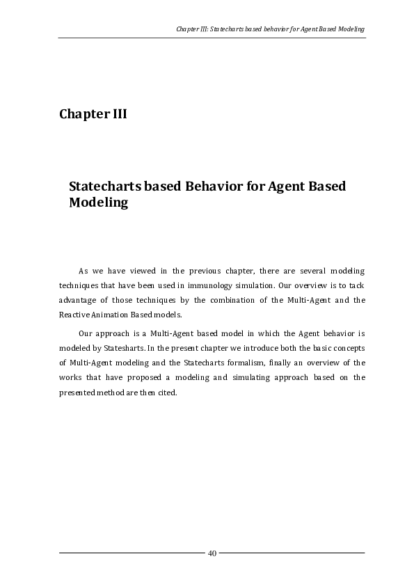 Pdf Chapter Iii Statecharts Based Behavior For Agent Based Modeling