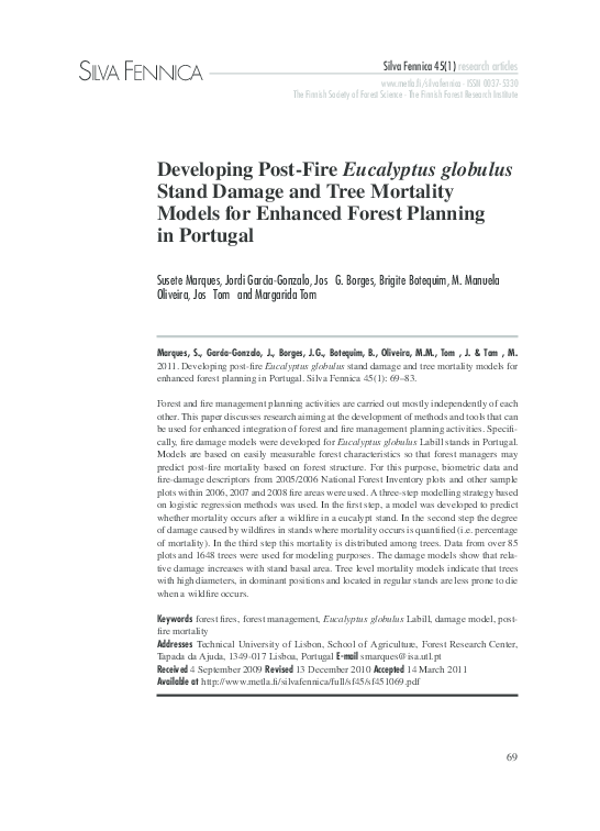 (PDF) Developing post-fire Eucalyptus globulus stand damage and tree ...