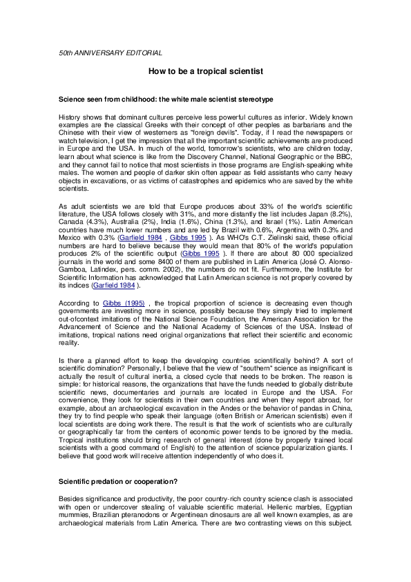 (PDF) How to be a tropical scientist