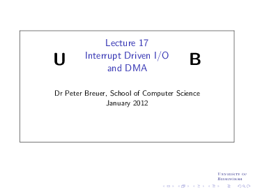(PDF) Lecture 17 - Interrupt-Driven I/O and DMA