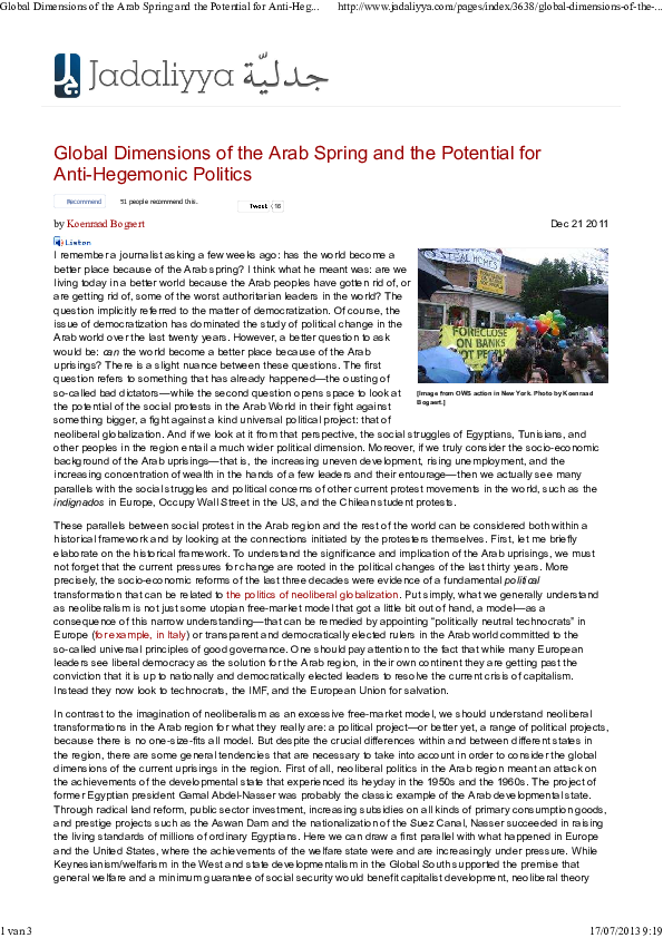 (PDF) Global dimensions of the Arab Spring and the potential for anti ...