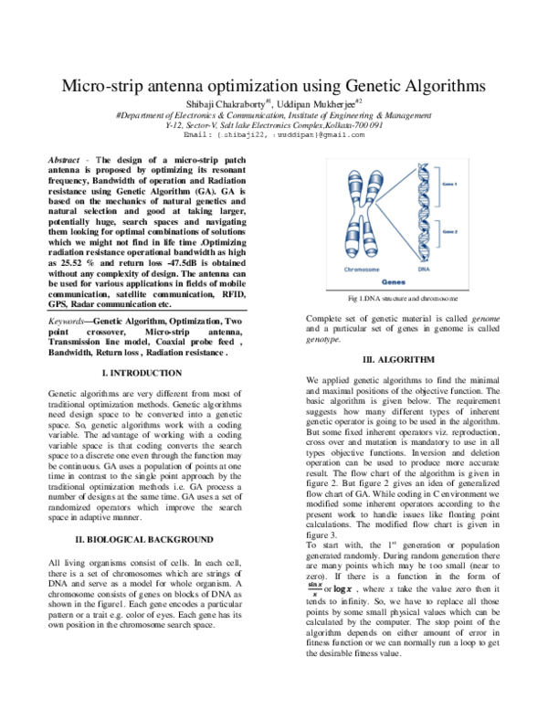 Pdf The Optimization Of Gain Of Patch Antennas Using Genetic