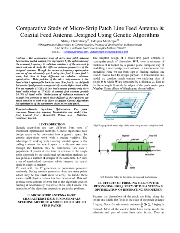 (PDF) Comparative Study of Micro-strip antennas designed by coaxial ...