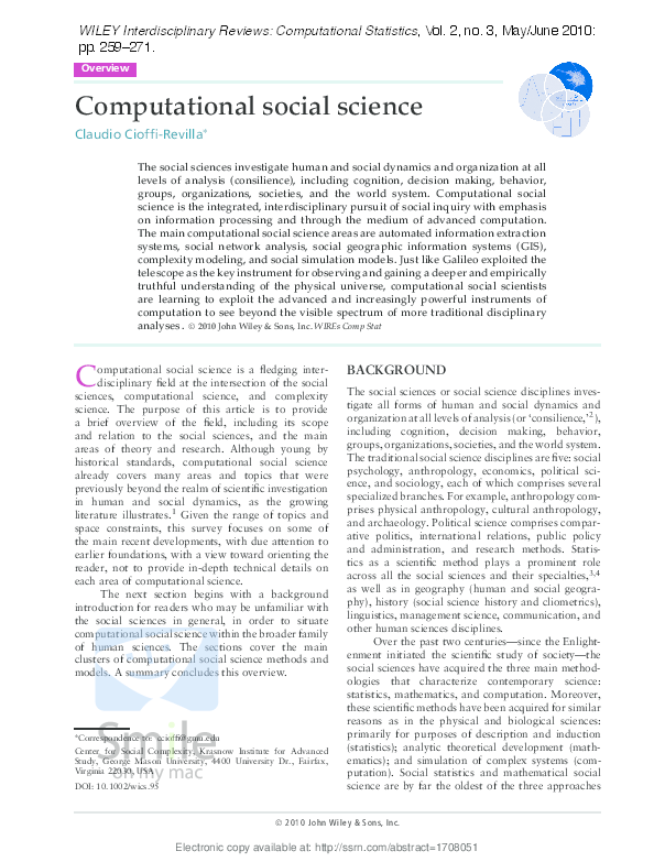 (PDF) Computational social science