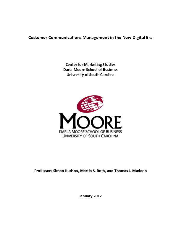 (PDF) Customer Communications Management in the New Digital Era January ...