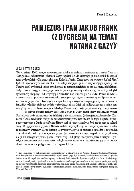 (PDF) Pan Jezus i Pan Jakub Frank