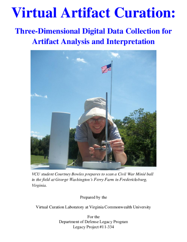 (PDF) Brochure: Virtual Artifact Curation: Three-Dimensional Digital Data Collection for ...