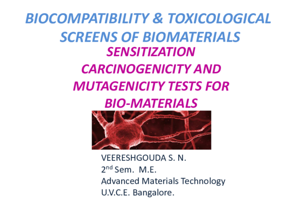 (PDF) SENSITIZATION CARCINOGENICITY AND MUTAGENICITY TESTS FOR BIO ...
