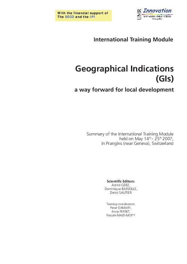 (PDF) Geographical Indications