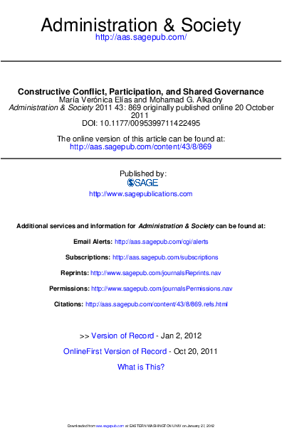 (PDF) Constructive Conflict Participation and Shared Governance
