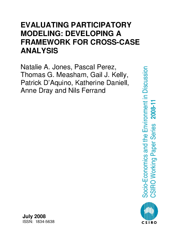 (PDF) Framework for Evaluating Participatory Modeling