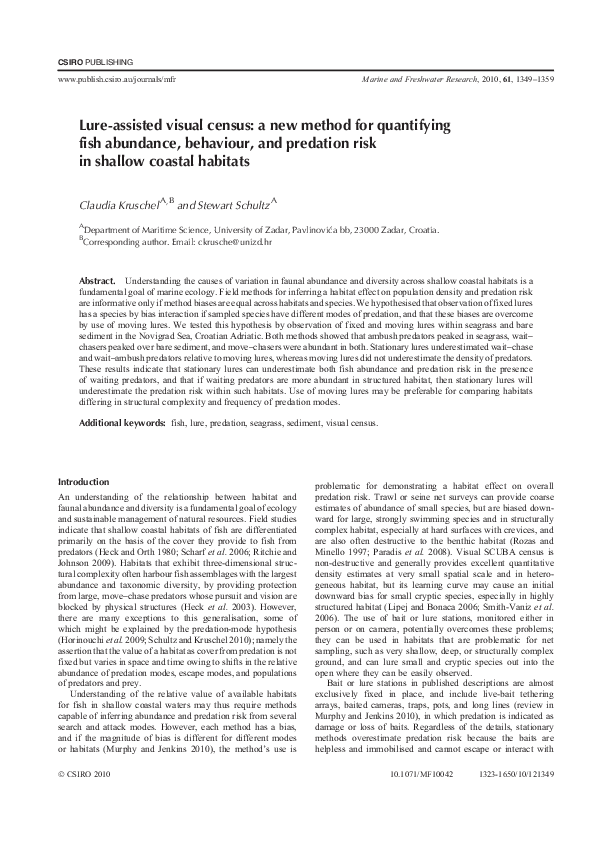 (PDF) Lure-assisted visual census: a new method for quantifying fish ...
