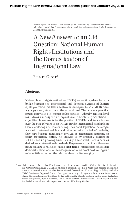(PDF) A New Answer to an Old Question: National Human Rights ...