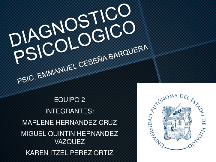 (PPT) DIAGNOSTICO PSICOLOGICO