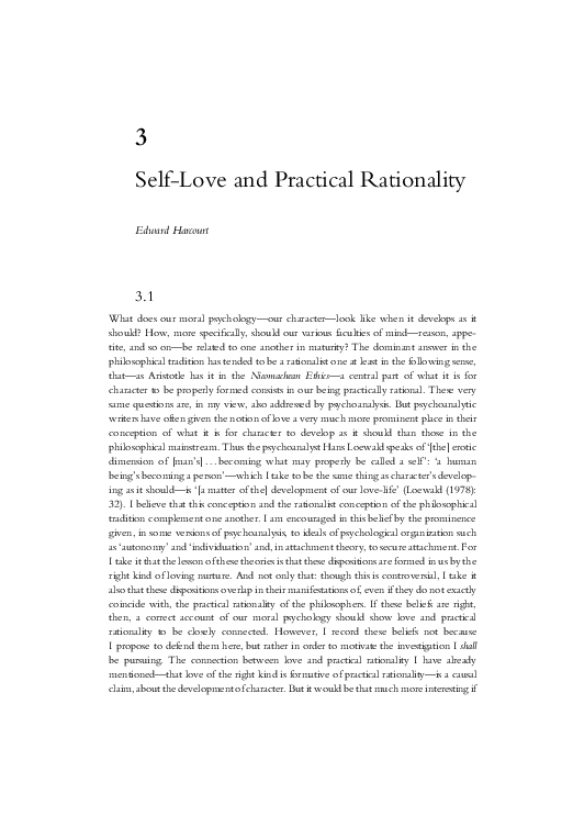 (PDF) Self-Love and Practical Rationality