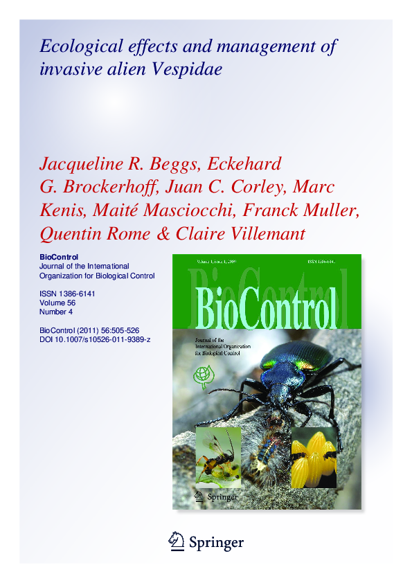 (PDF) Ecological effects and management of invasive alien Vespidae