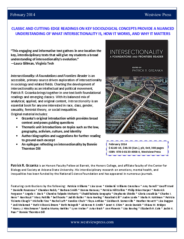 (PDF) Intersectionality: A Foundations and Frontiers Reader