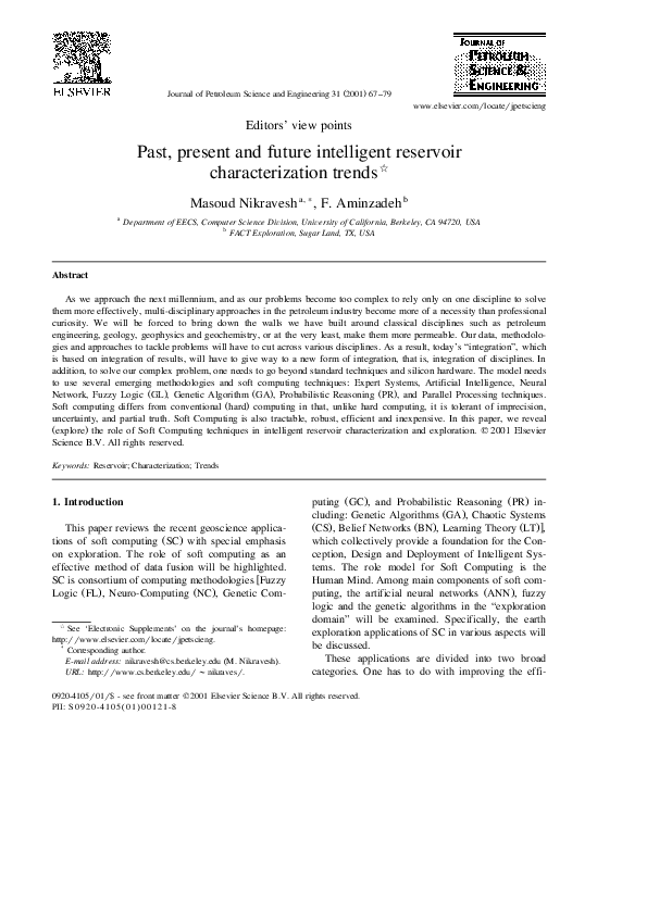 (PDF) Past, present and future intelligent reservoir characterization trends