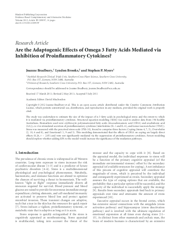 (PDF) Are the Adaptogenic Effects of Omega 3 Fatty Acids Mediated via ...