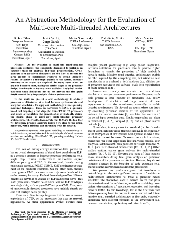 (PDF) An Abstraction Methodology for the Evaluation of Multi-core Multi ... (PDF) An Abstraction Methodology for the Evaluation of Multi-core Multi ...