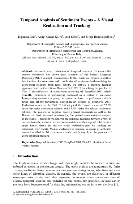 (PDF) Temporal Analysis of Sentiment Events – A Visual Realization and ...