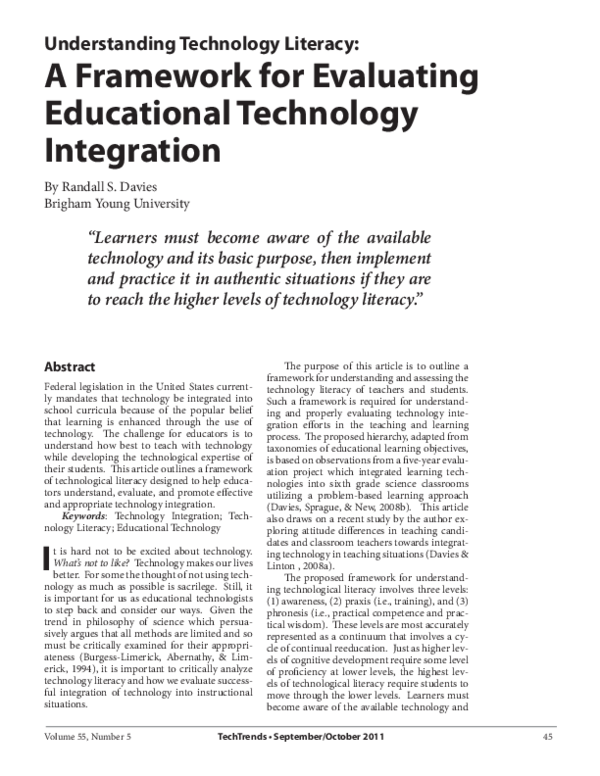 (PDF) Technology Integration Framework