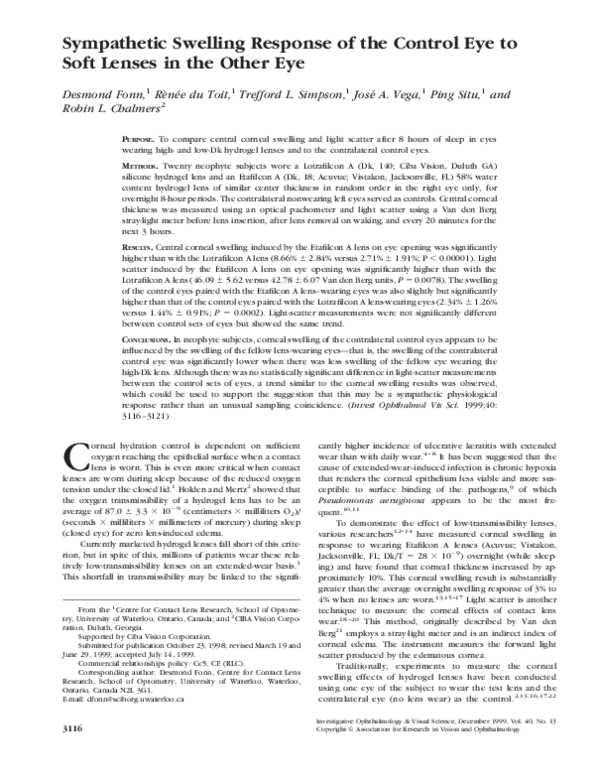 (PDF) Sympathetic Swelling Response of the Control Eye to Soft Lenses ...