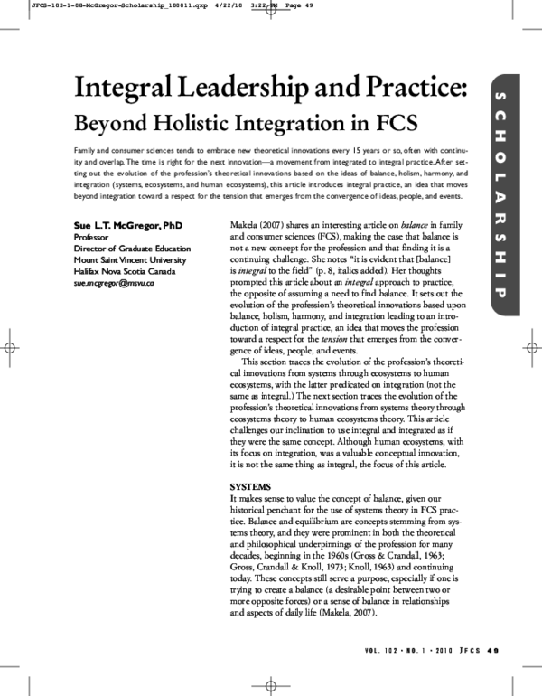 (PDF) Integral leadership and practice