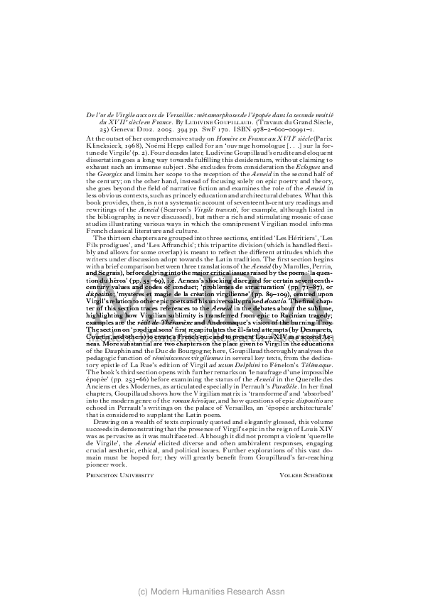 Ludivine Goupillaud, De l’or de Virgile aux ors de Versailles ...