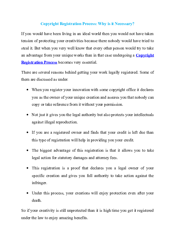 (DOC) UK Copyright Registration Process