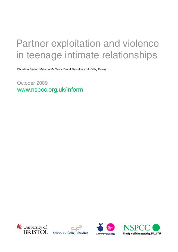 (PDF) Partner exploitation and violence in teenage intimate relationships