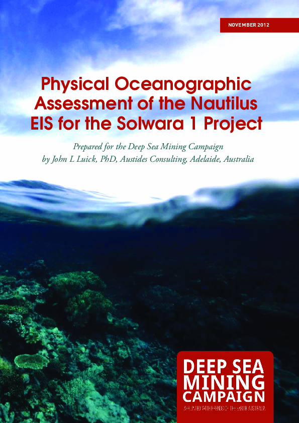 (PDF) Physical Oceanographic Assessment of the Nautilus Environmental ...