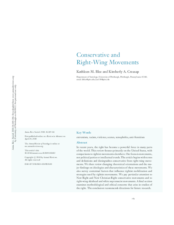 (PDF) Conservative and Right-Wing Movements
