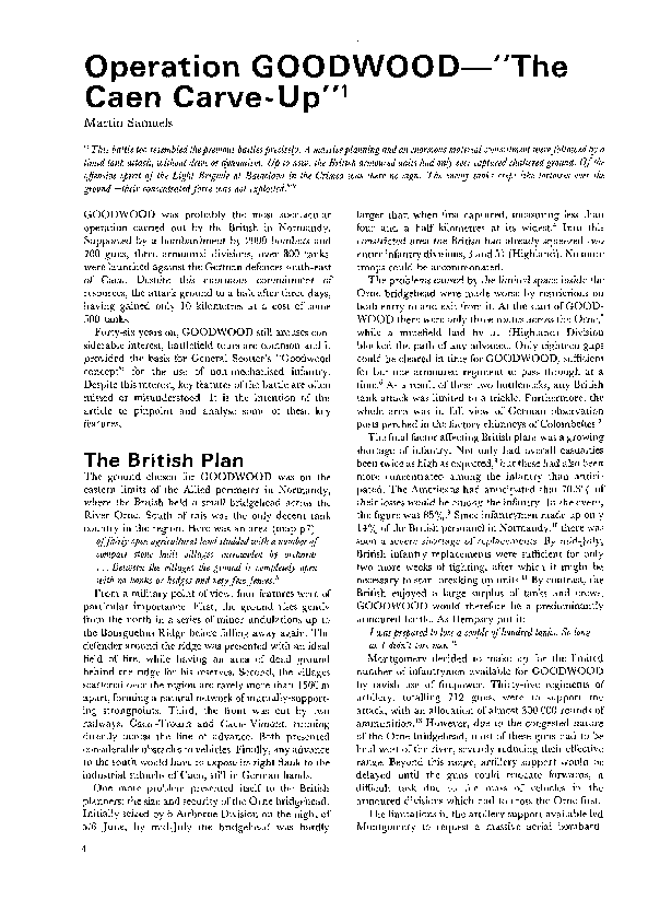 Operation GOODWOOD - "The Caen Carve-Up"