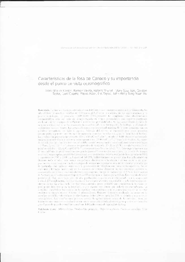 (PDF) Caracteristicas de la Fosa de Cariaco y su importancia desde el ...