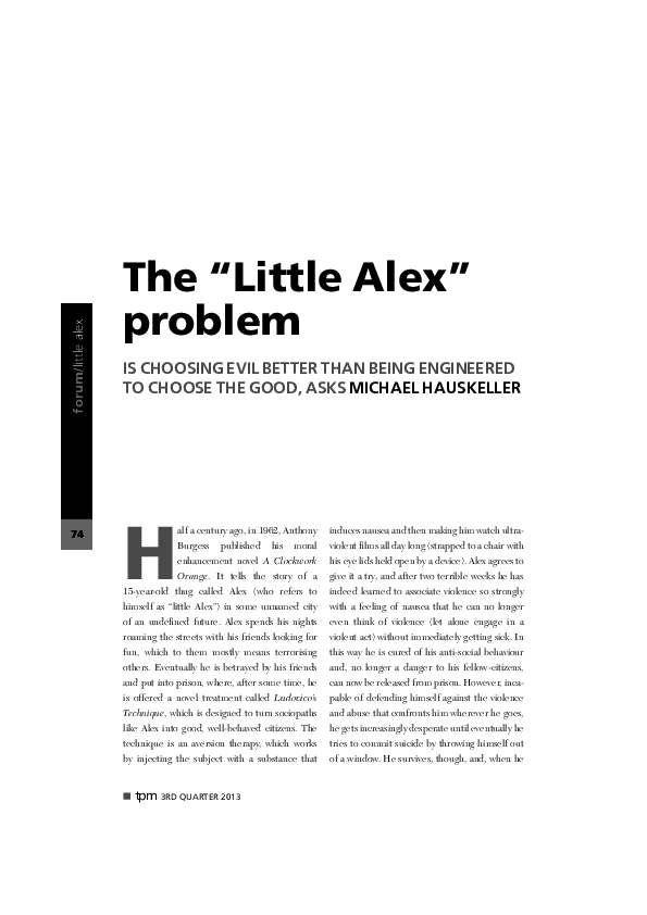 (PDF) The "Little Alex" Problem