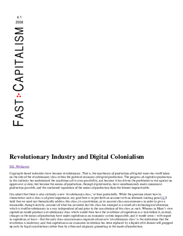 (PDF) Revolutionary Industry and Digital Colonialism