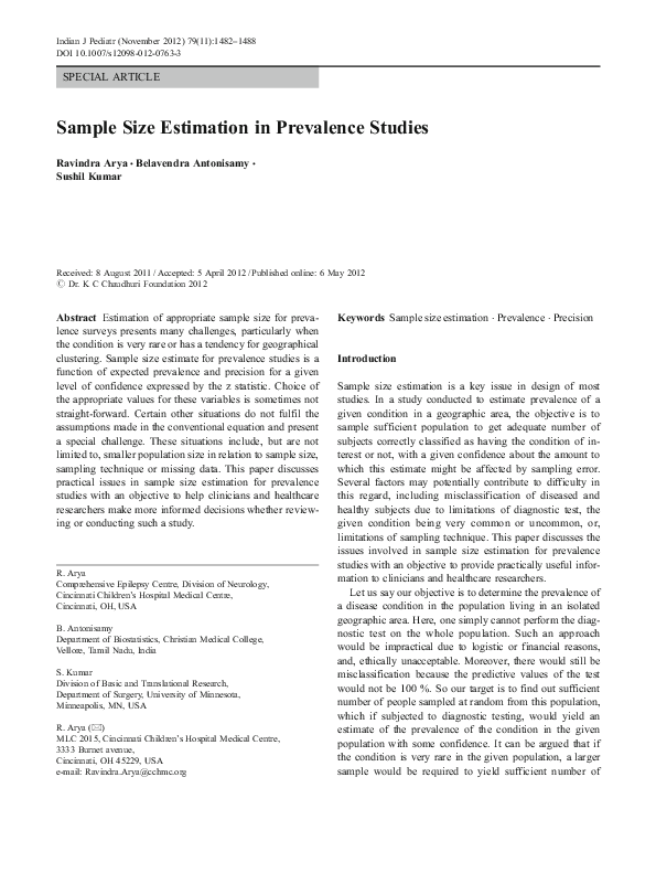 (PDF) Sample size study