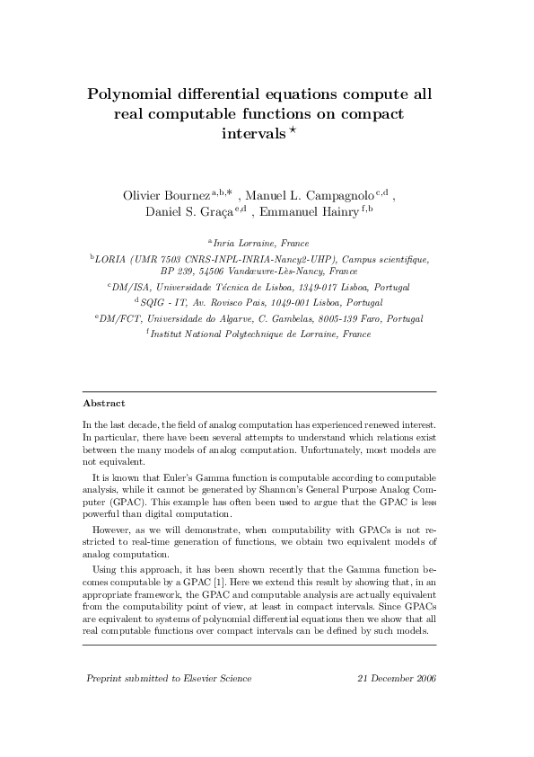 (PDF) Computabilidade dos reais em intervalos compactos
