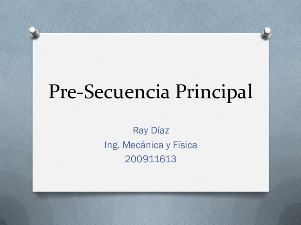 (PDF) Pre Secuencia Principal