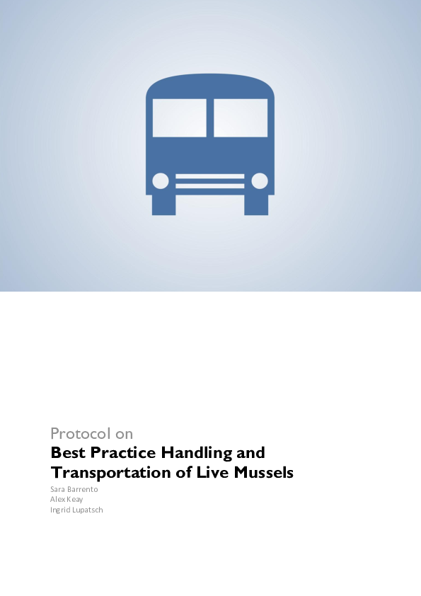 (PDF) Protocol on Best Practice Handling and Transportation of Live Mussels (PDF) Protocol on Best Practice Handling and Transportation of Live Mussels