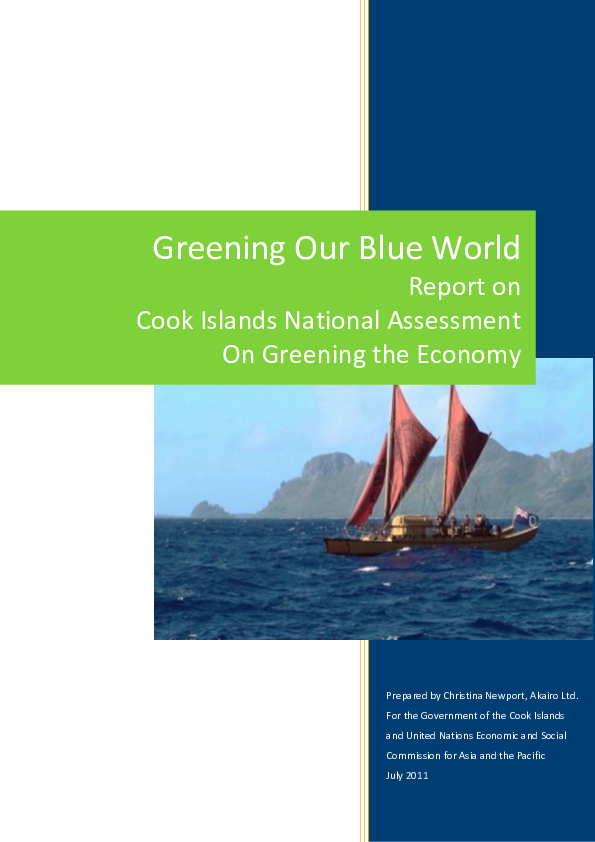 (PDF) Greening Our Blue World - Report on Cook Islands National ...