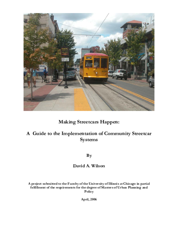(PDF) Making Streetcars Happen A Guide to the Implementation of ...