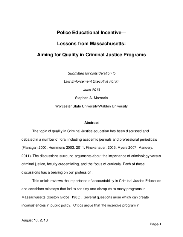 (DOC) Law Enforcement Educational Incentive—Quinn Bill