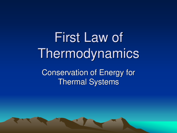 (PPT) First Law of Thermodynamics